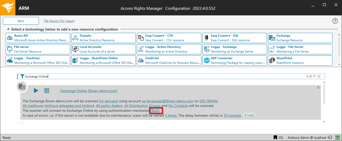 Configure Exchange resources