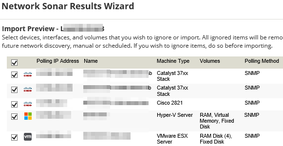 Add discovered devices to the SolarWinds Platform