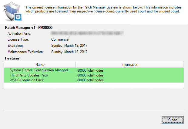 Activate the Patch Manager license