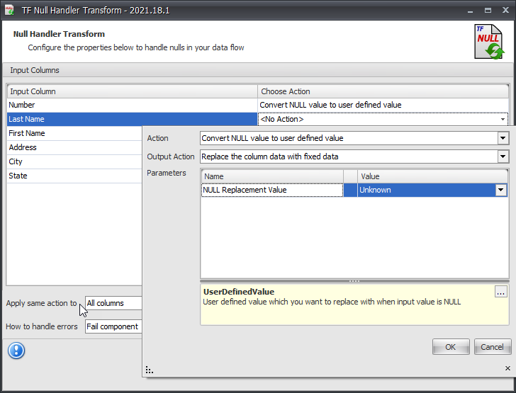 Task Factory Null Handler Transform